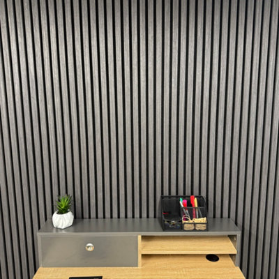 DBS Bathrooms Charcoal Acoustic Slat Wall Panel 60cm x 240cm