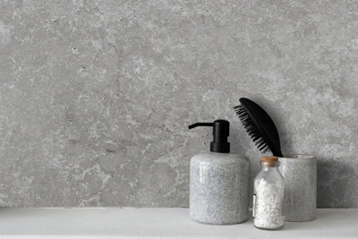 DBS Bathrooms Concrete Grey Matt 8mm PVC Bathroom Wall Panels Pack of 6 ...