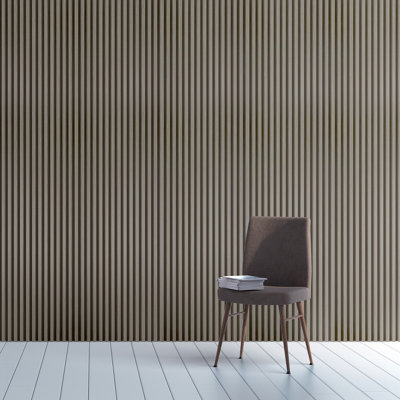 DBS Bathrooms Dark Grey Oak Slat Wall Panel Large Slat 150mm x 2600mm