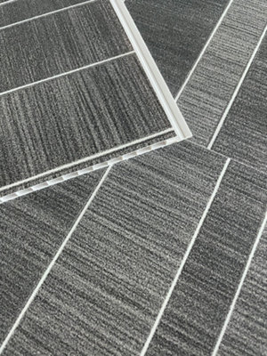 DBS Bathrooms Executive Anthracite Tile Effect PVC Bathroom Wall Panels ...