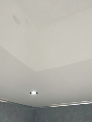 DBS Bathrooms Gloss White 8mm PVC Bathroom Ceiling Panels Pack of 6 (3 ...