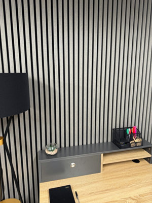 DBS Bathrooms Grey Oak Acoustic Slat Wall Panel 60cm x 240cm