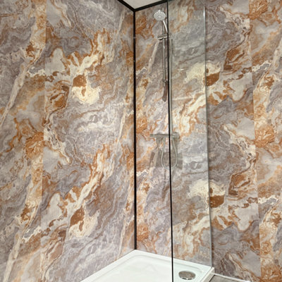 DBS Bathrooms Mixed Stone Gloss PVC Shower Wall Panel 1m x 2.4m