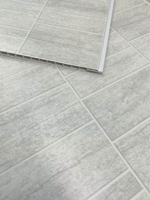 DBS Bathrooms Multi Grey Small Tile Effect 8mm PVC Bathroom Wall Panels ...