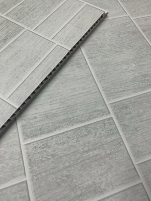 DBS Bathrooms Multi Grey Tile PVC Shower Wall Panel 1m x 2.4m