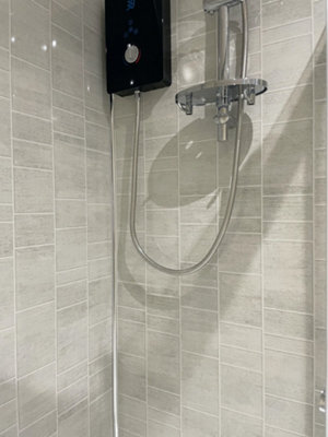DBS Bathrooms Multi Grey Tile PVC Shower Wall Panel 1m x 2.4m