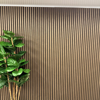DBS Bathrooms Walnut Acoustic Slat Wall Panel 60cm x 240cm