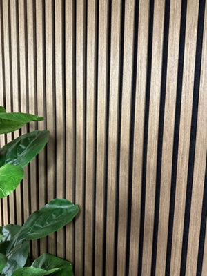 DBS Bathrooms Walnut Acoustic Slat Wall Panel 60cm x 240cm
