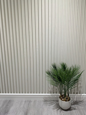 DBS Bathrooms White Ash Slat Wall Panel Large Slat 150mm x 2600mm