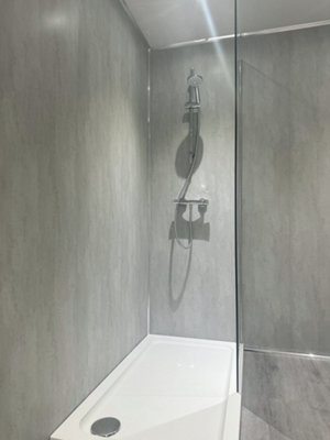 DBS Bathrooms White Lava Matt PVC Shower Wall Panel 1m x 2.4m