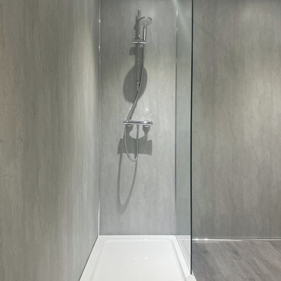 DBS Bathrooms White Lava Matt PVC Shower Wall Panel 1m x 2.4m