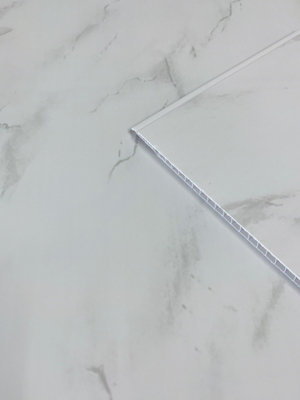 Buy DBS Bathrooms White Marble PVC Bathroom Wall Panels Pack of 6 (3 ...