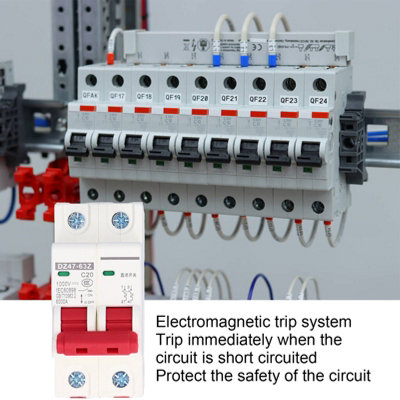 DC Miniature Circuit Breaker 2P Solar PV Isolator 1000V 20A DIN Rail ...