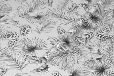 DCFIX BOTANICALS MONO PATTERN TRANSPARENT WINDOW FILM VINYL 2M X 67.5CM
