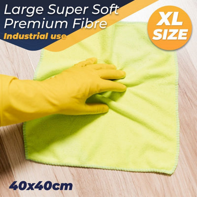 DCS Microfibre Cloth, Yellow, 10-Pack, Large Size: 40x40cm. Super Soft ...