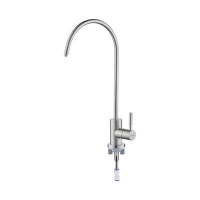 Deante Swan Neck Single Flow Drinking Water Tap - Brushed Steel