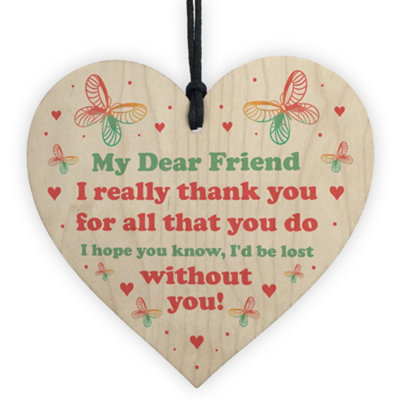 Dear Friend Gift Wood Heart Birthday Christmas Gift For Best Friend ...