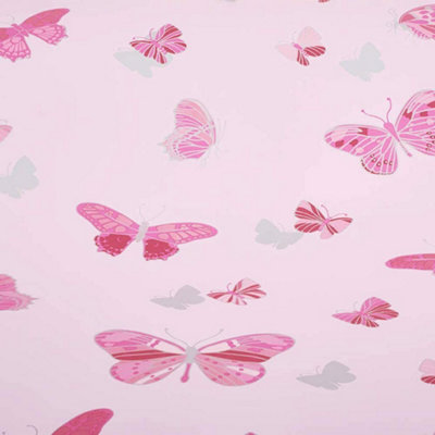 Debona Butterfly Pink Metallic Silver Flat & Smooth Spongeable ...