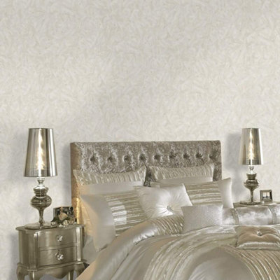 Debona Perla Plain Silver Textured Italian Vinyl Silk Pearls Wallpaper 9093