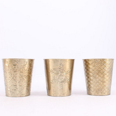 Dec Ceramic Golden Christmas, 14cm Pot Size, 35cm Tall, Poinsettia