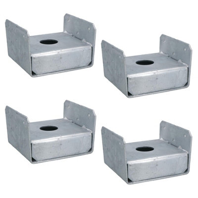 Deck Post Base Holder Pillar Foot Bracket 100mm x 100mm Pergola Canopy 4PK