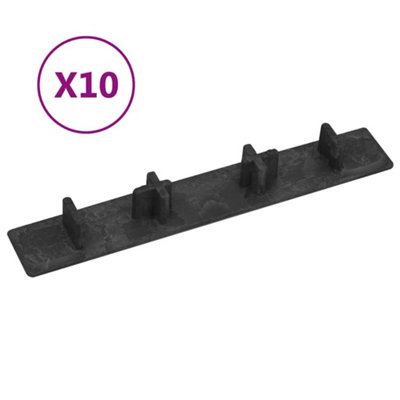 Decking End Cap 10 pcs Black Plastic