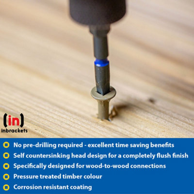 DECKING SCREWS Pack of 100 4.5mm x 63mm FENCING EXTERIOR WOOD Timber ...