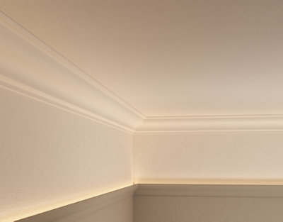 Decoflair CL11 LED Pre-mitred Coving Roomkit 16m x 50mm x 33mm Plus 3 x ...
