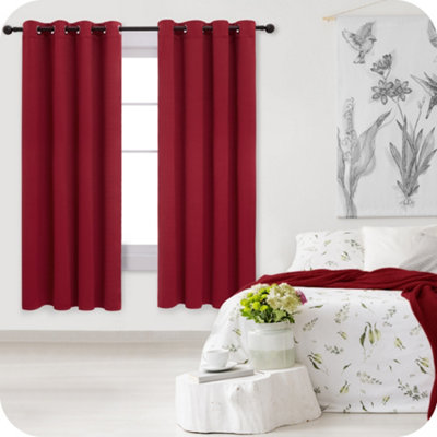 Deconovo Blackout Curtains Eyelet Curtains Thermal Insulated Bedroom ...
