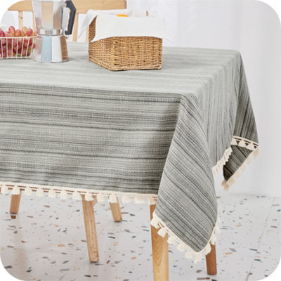 Deconovo Rectangle Table Cloth Faux Linen Rectangle Tablecloth Wipable ...