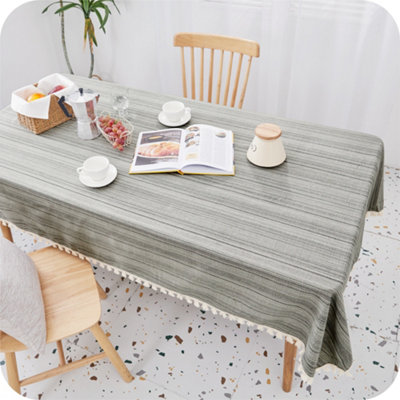 Deconovo Rectangle Table Cloth Faux Linen Rectangle Tablecloth Wipable ...