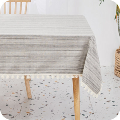 Deconovo Rectangular Table Cloths with Tassel Water Resistant Table ...