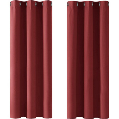 Deconovo Red Blackout Curtains Thermal Insulated Eyelet Curtains Ring ...