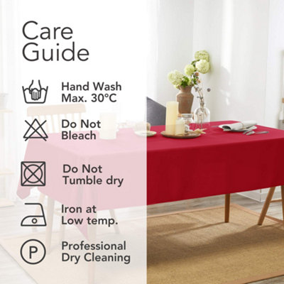 Deconovo Red Wipeable Tablecloth 132x229cm(52x90in) Water Resistant ...