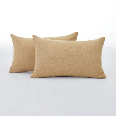 Deconovo Set of 2 Rectangular Cushion Covers, Faux Linen Throw Pillow ...