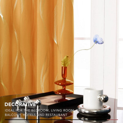 Deconovo Silver Wave Line Foil Printed Blackout Curtains Thermal Eyelet ...