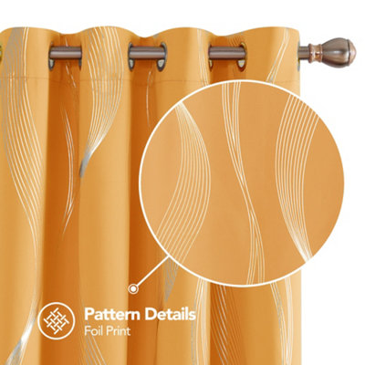 Deconovo Super Soft Silver Wave Line Foil Printed Thermal Insulated ...