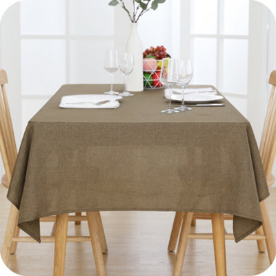 Deconovo Tablecloth Wipeable Faux Linen Water Resistant Tablecloth ...