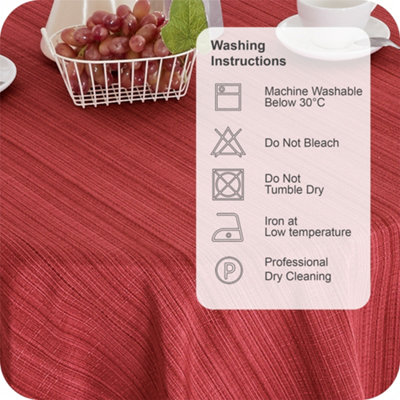 Deconovo Wipe Clean Faux Linen Water Resistant Round Table Cloth With ...