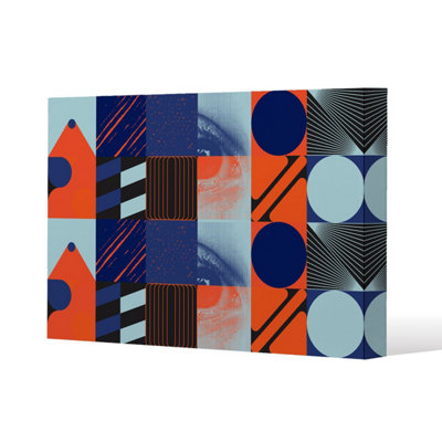 Deconstructed postmodern inspired artwork (Canvas Print) / 101 x 77 x 4cm