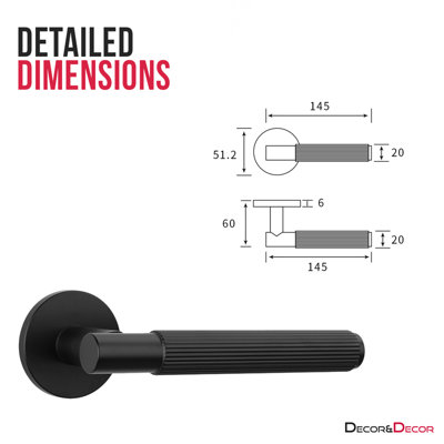 Decoranddecor Black Door Handles - Internal Door Handles for Doors ...