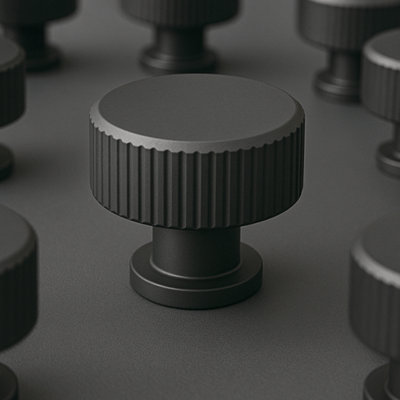 Decoranddecor Cabinet Knob - Matt Black - Knurled Kitchen Cabinet Door Drawer Knobs Handle ...