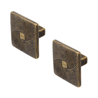 DecorAndDecor - DELTA Antique Brass Decorative Square Modern Cabinet ...