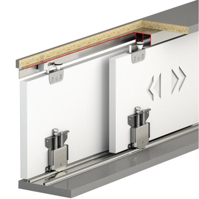 DecorAndDecor E-Slide Sliding Wardrobe Door Track Gear Kit - 1200mm - 2 ...