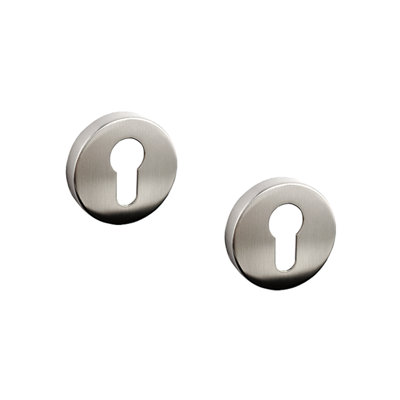 DecorAndDecor - Euro Cylinder Keyhole Cover Escutcheon - Satin Nickel ...