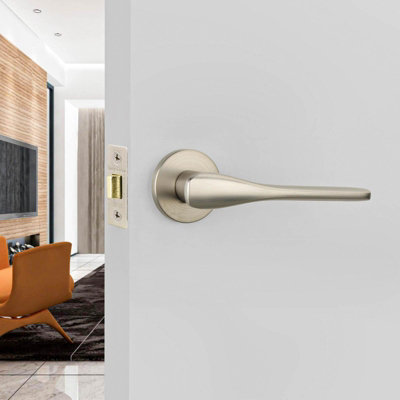 Decoranddecor Luxe Satin Nickel Door Handles - Internal Door Handles ...