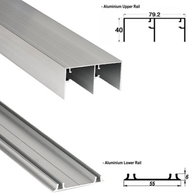 DecorAndDecor PS-Slide Sliding Wardrobe Door Track Gear Kit - 1200mm ...