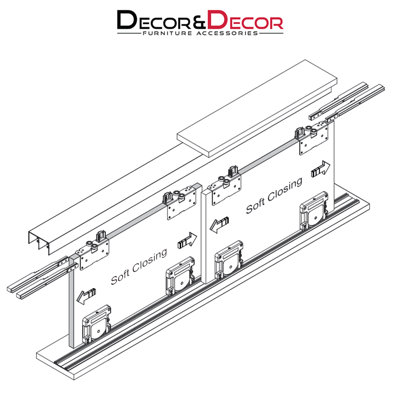 DecorAndDecor PS-Slide Sliding Wardrobe Door Track Gear Kit - 3000mm ...
