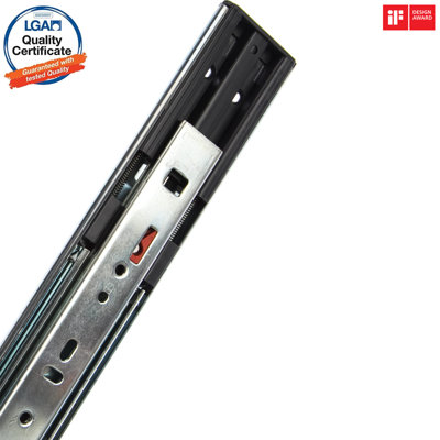 Decoranddecor - Samet 46mm Ball Bearing Soft Close Drawer Runner - Full ...