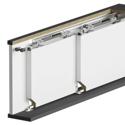 DecorAndDecor Telescopic Sliding Door Track Kit - 80Kg Max Door - 2 Sliding Door + 1 Fixed Door